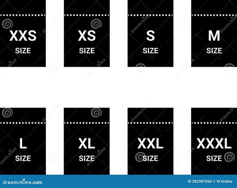 Symbols Of Clothing Size Icon Set Symbols Size Clothing Literal Measurement Standard Stock