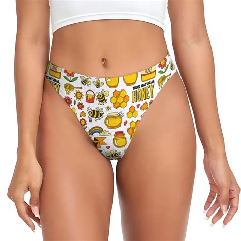Junzan Bees And Honey 1 Print Womens Sexy G String Underwear Thongs