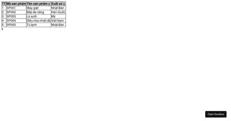 Sort Table Codesandbox