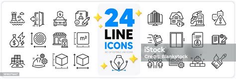 icons set of algorithm entrance and engineering team line icons for web
