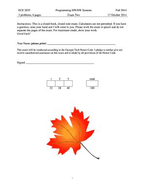 Fillable Online Ece Gatech Ece Exam Georgia Institute Of Technology Ece