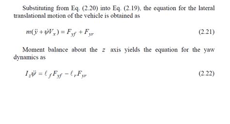 Vehicle Lateral Dynamics Researchgate
