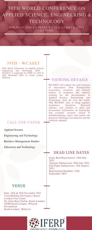 39th World Conference On Applied Science Engineering And Technology Pdf