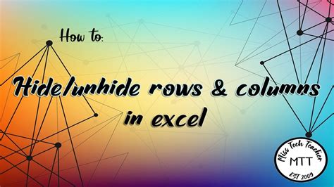 Igcse Ict 0417 Hidingunhiding Rows And Columns In A Spreadsheet Excel Youtube
