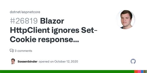 Blazor Client Ignores Set Cookie Response Headers · Issue 26819