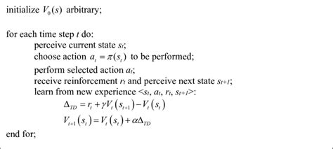 8 Policy Evaluation Using Td Algorithm Download Scientific Diagram