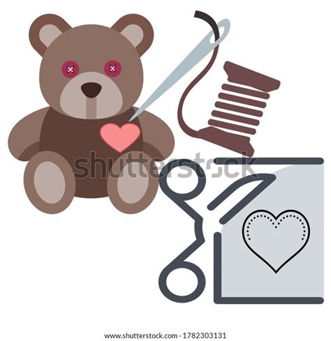 Teddy Bear Button Eyes Sew On Stock Illustration 1782303131 Shutterstock
