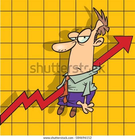 Cartoon Man Arrow On Chart Going Stock Vector Royalty Free Shutterstock