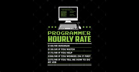 Hourly Rate Funny Coder Programmer Programmer Sticker Teepublic