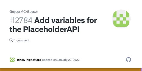 Add Variables For The Placeholderapi · Issue 2784 · Geysermcgeyser · Github
