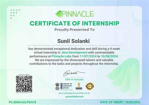 Completed Java Development Internship At Pinnaclelabs Sunil Solanki Posted On The Topic Linkedin