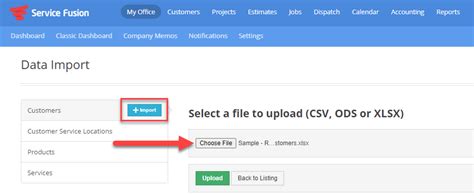 Data Import Wizard Service Fusion