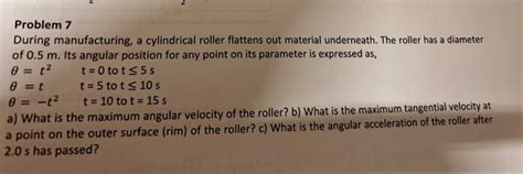 Solved To Answer Part A Plot Out The Angular Velocity As A Chegg