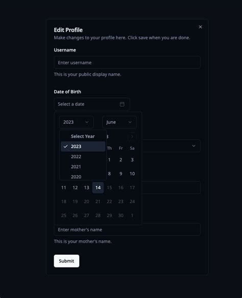 Datepicker There No Way To Select Year If We Have Enter Our Birth Date Just Click Click Click
