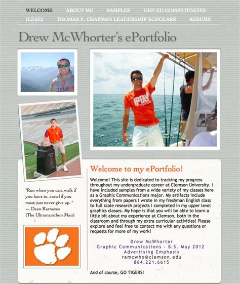 Eportfolio Gallery Clemson University South Carolina Eportfolio Teaching Business