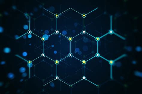 Premium Photo An Abstract Digital Network Design On A Dark Blue Background With Glowing