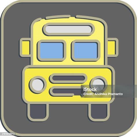 아이콘 스쿨 버스 학교 및 교육 요소 엠보싱 스타일의 아이콘 인쇄물 포스터 로고 광고 인포그래픽 등에 적합합니다 거리에 대한 스톡 벡터 아트 및 기타 이미지 Istock