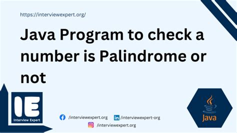 Palindrome Number Program In Java Interview Expert