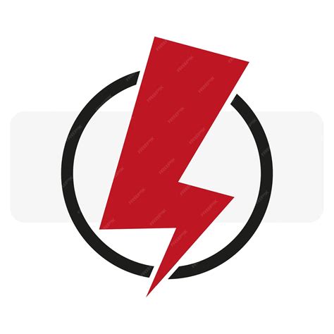 Premium Vector Red Lightning Circle Vector Illustration