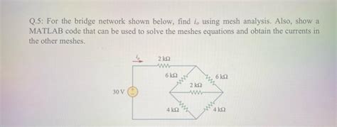 Solved For The Bridge Network Shown Below Find Io Using Chegg