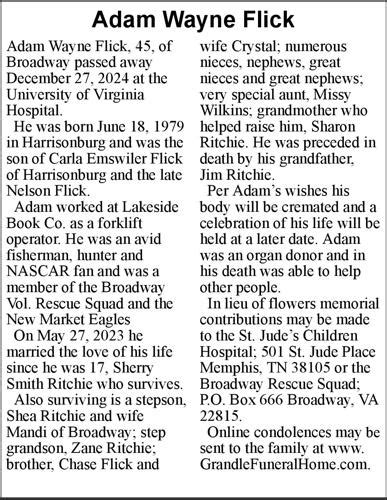 Adam Wayne Flick Obituaries