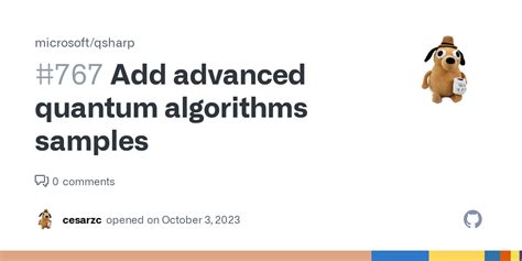 Add Advanced Quantum Algorithms Samples · Issue 767 · Microsoftqsharp · Github