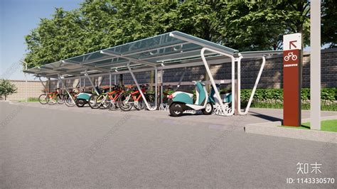 现代非机动车停车场su模型下载【id1143330570】知末su模型网