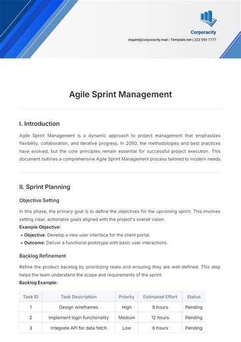Free Agile Sprint Management Template To Edit Online