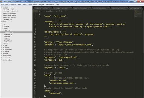 Odoo Module Structure Terminology