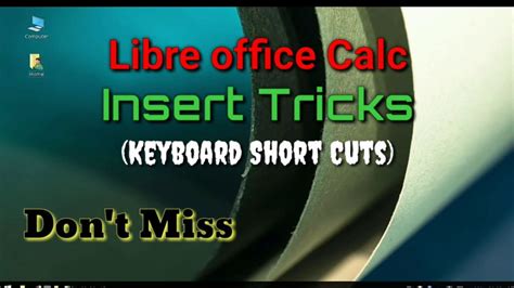 Libreoffice Calc Five Important Shortcuts YouTube