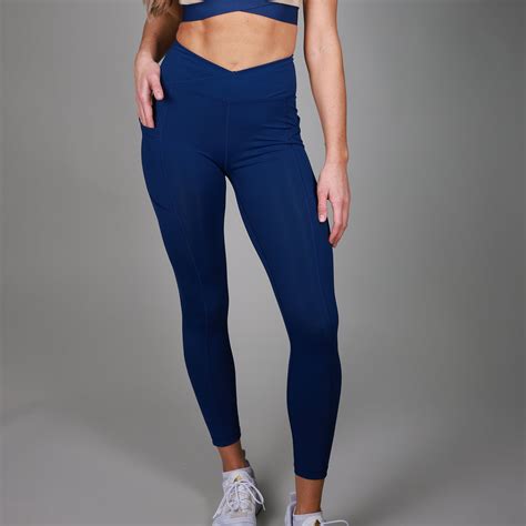 V Cross Over Leggings Navy Muev Brands