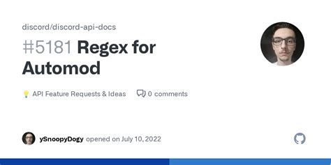 Regex For Automod · Discord Discord Api Docs · Discussion 5181 · Github