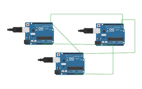 Circuit Design 3 Arduinos Tinkercad