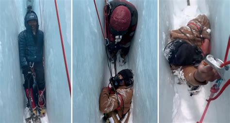 Terrifying Mount Everest Rescue After Man Plunges Into 6 000m Icy Crevasse