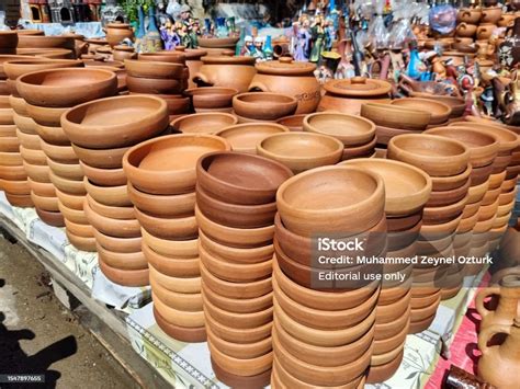 Roadside Pottery And Souvenir Stalls On The Highway In The Imereti