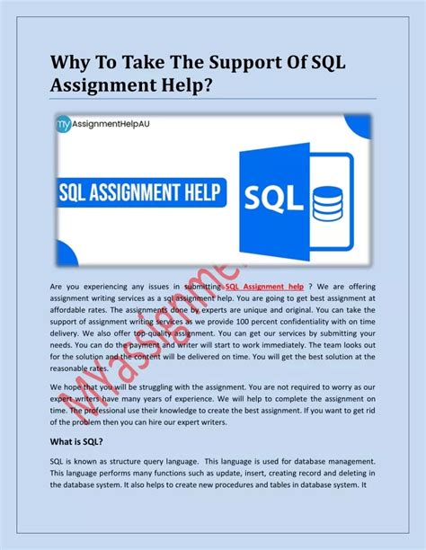 Ppt Why To Take The Support Of Sql Assignment Help Powerpoint Presentation Id10176048