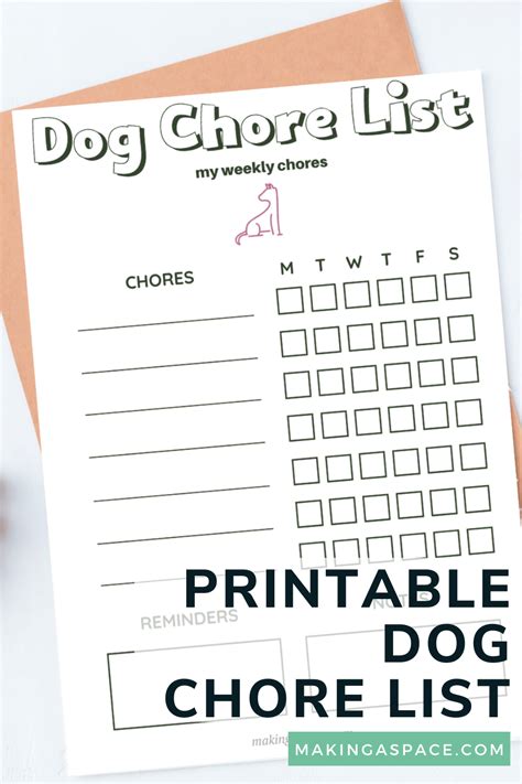Printable Dogs Chore List Printable Chore Chart Chore List Morning