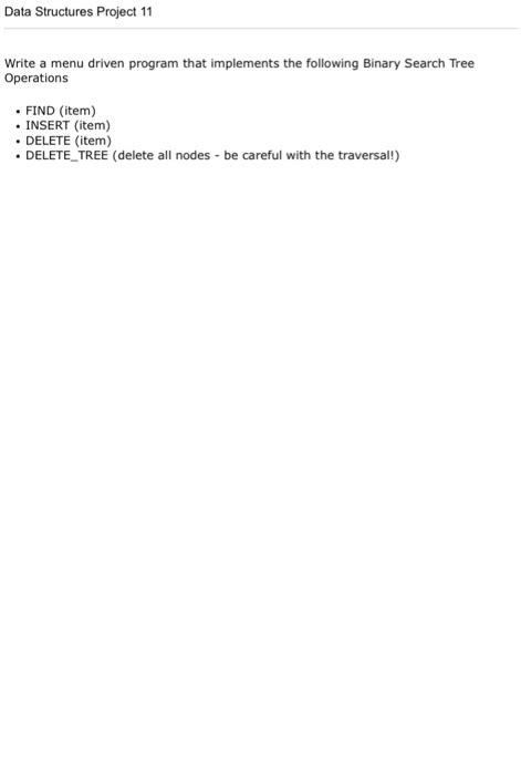 solved write a menu driven program that implements the