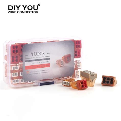 박스형 푸시인 와이어 커넥터 범용 컴팩트 배선 커넥터 터미널 블록 32a 400v 16 12awg 도체 602 604 606 608 전기 장비 및 소모품