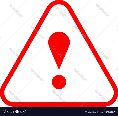 Red Triangle Exclamation Mark Icon Warning Sign Vector Image