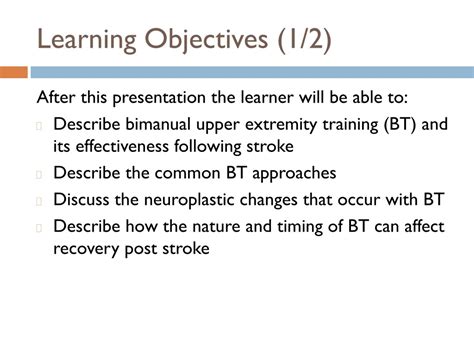 Ppt Bimanual Upper Extremity Training Post Stroke Techniques And Benefits Powerpoint