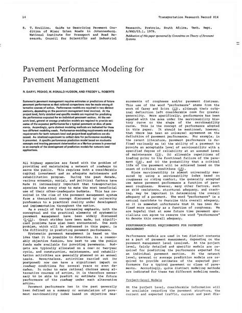 Pdf Pavement Performance Modeling For Pavement … Onlinepubs Trr 1981 814 814