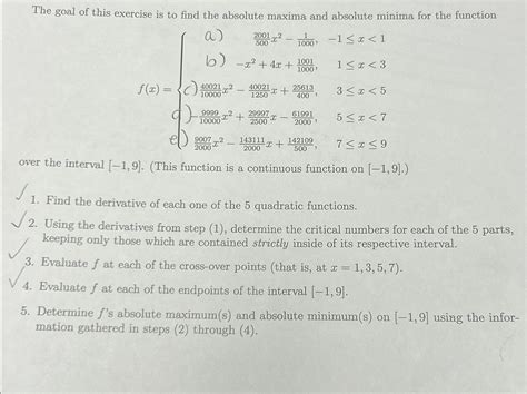 Solved The Goal Of This Exercise Is To Find The Absolute Chegg