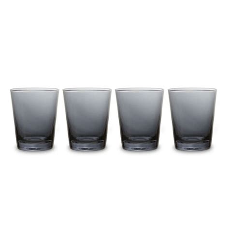 Simply Home 4 Piece Glass Tumbler Set Grey Old Railway Line Garden
