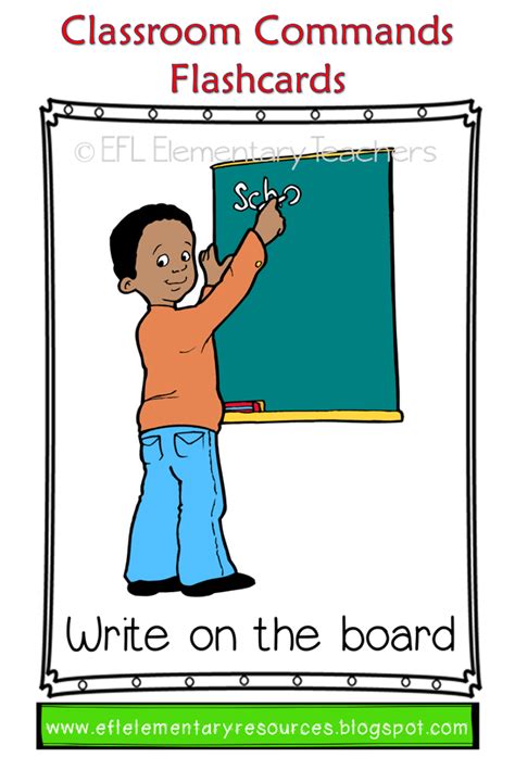 classroom commands flashcards classroom commands classroom language teaching english