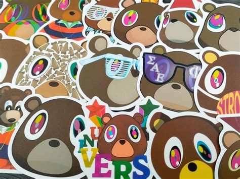 Kanye Graduation Bear Stickers Cartoon Graffiti Stickers Diy Decorative