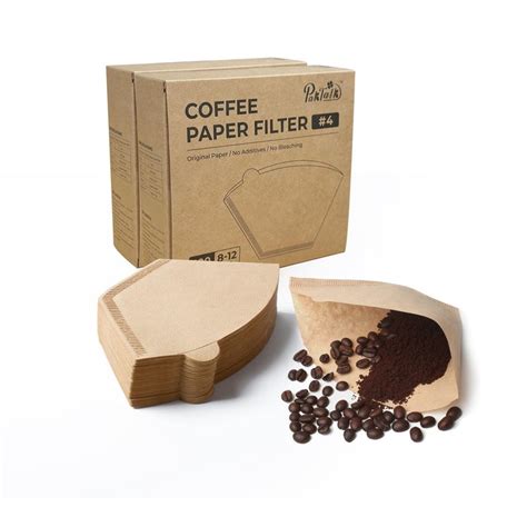 Paktalk 200 Count Cone Coffee Filters 4 Natural Brown Paper Cone