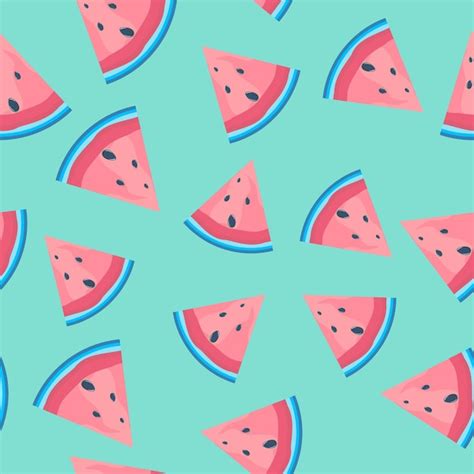Premium Vector Seamless Pattern With Watermelons