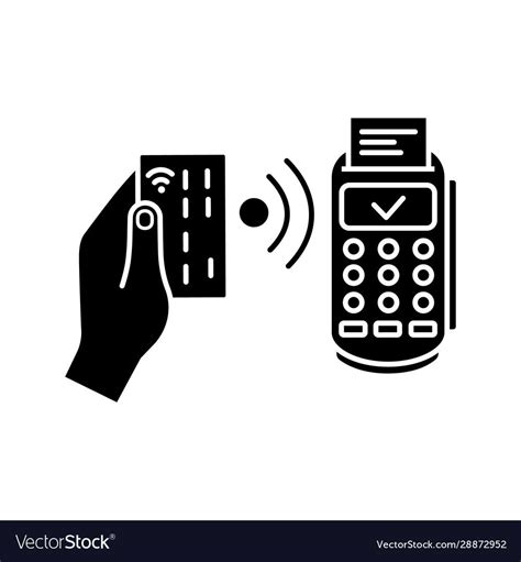 Nfc Payment Glyph Icon Pos Terminal Silhouette Symbol Payment Terminal Contactless