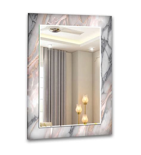 Gray Marble Design Modern Wall Mirror Luxury Marble Wall Mirror For